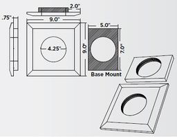 WROUGHT IRON VENT/LIGHT MOUNT 9"X9"